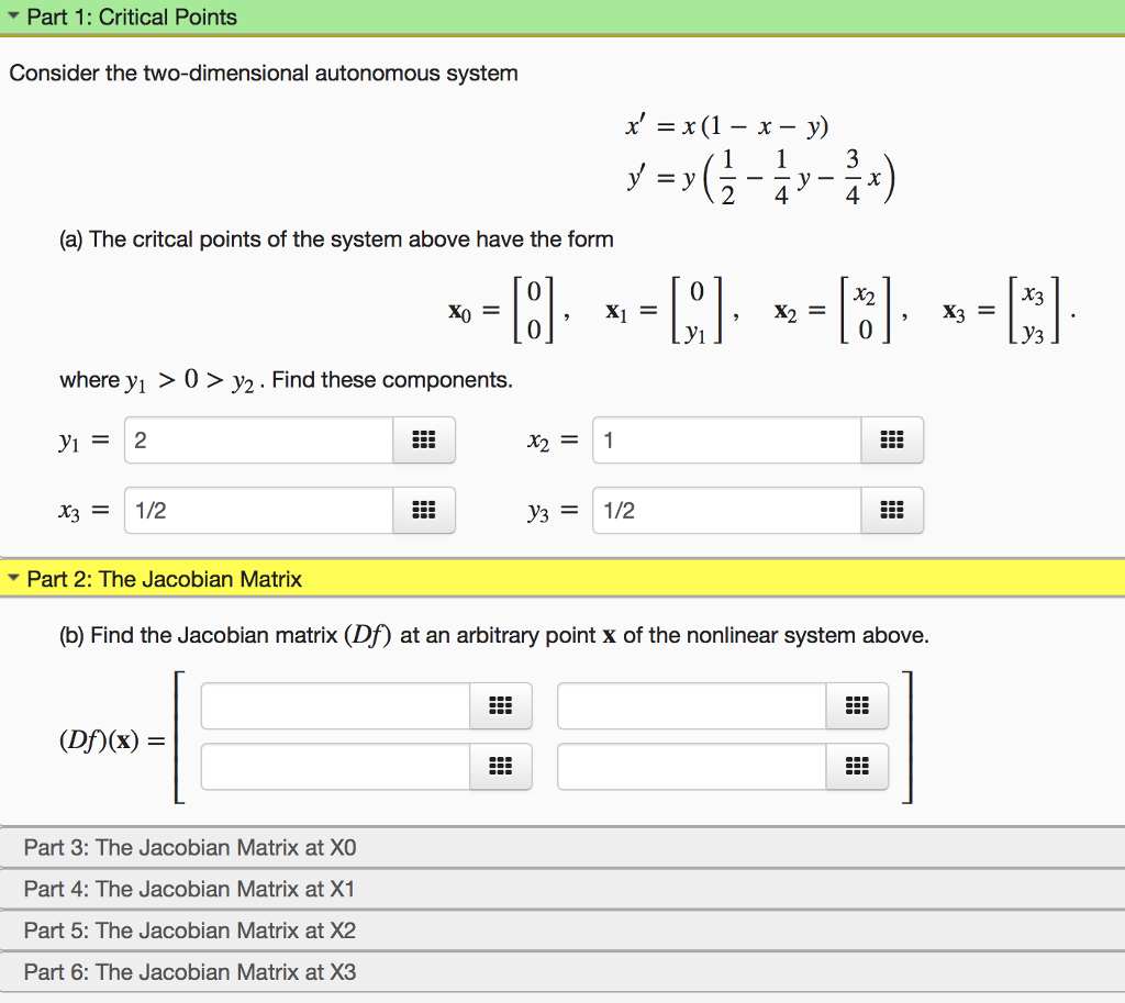 Solved Part 1: Critical Points Consider the two-dimensional | Chegg.com