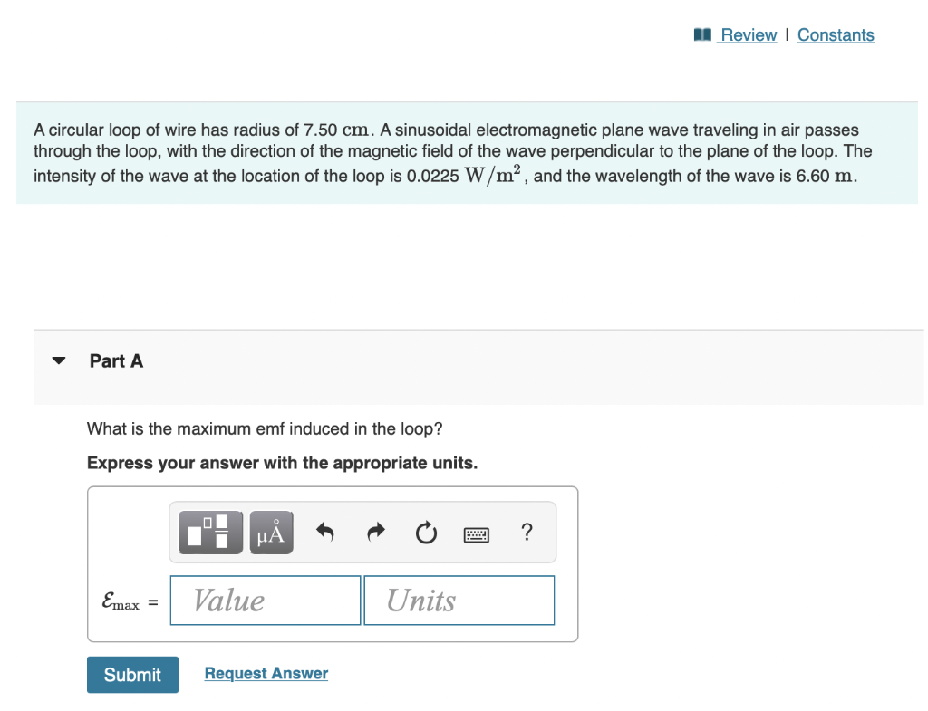 Solved A circular loop of wire has radius of 7.50 cm. A | Chegg.com