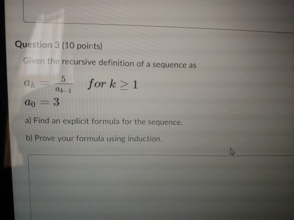 Solved Question 3 (10 points) Given the recursive definition | Chegg.com