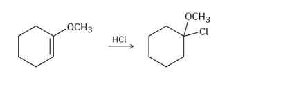 Solved Addition of HCl to 1-methoxycyclohexene yields | Chegg.com