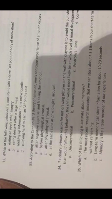 Solved 32. Which of the following behaviors is consistent | Chegg.com