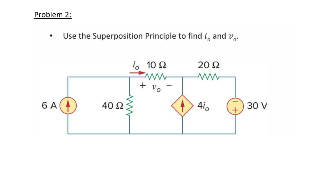 Solved Problem 2:Use the Superposition Principle to find io | Chegg.com