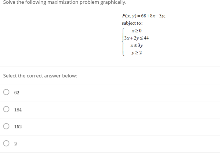 Solved Solve The Following Maximization Problem Graphically 