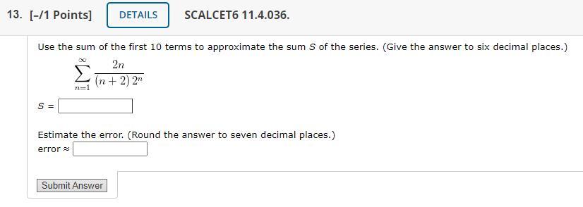 Solved 2. [0.5/1 Points] DETAILS PREVIOUS ANSWERS SCALCET6 | Chegg.com