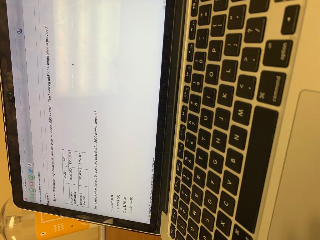 Solved @exÅ Question Completion Status Question 3 Braden | Chegg.com