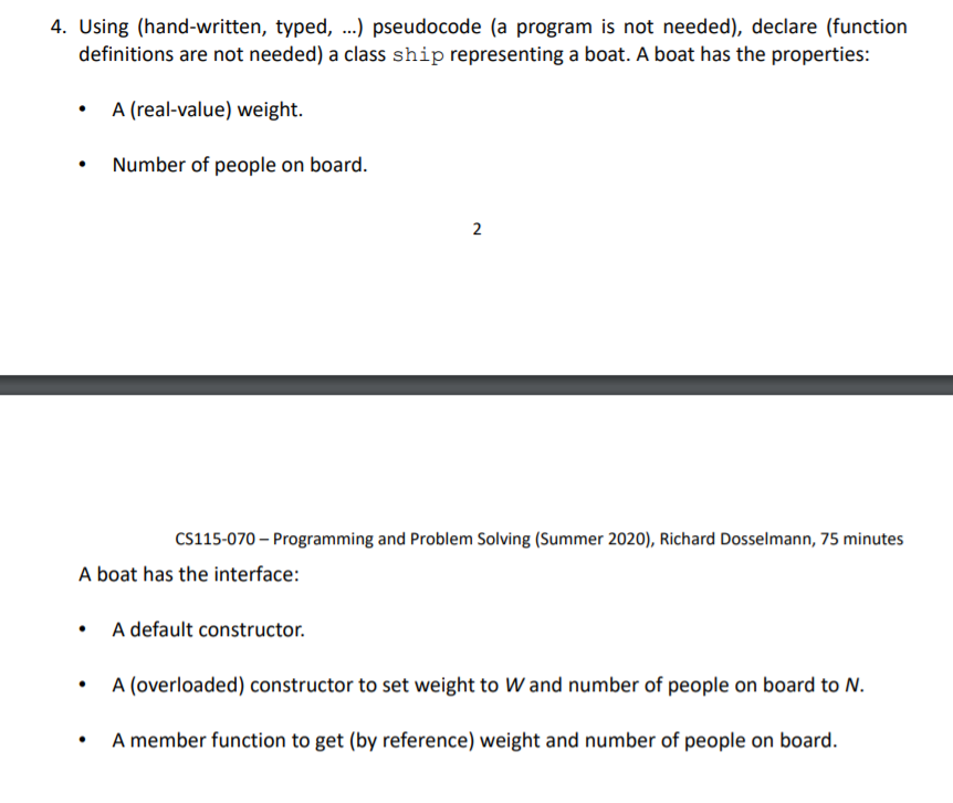 Solved 4. Using (hand-written, typed, ...) pseudocode (a | Chegg.com