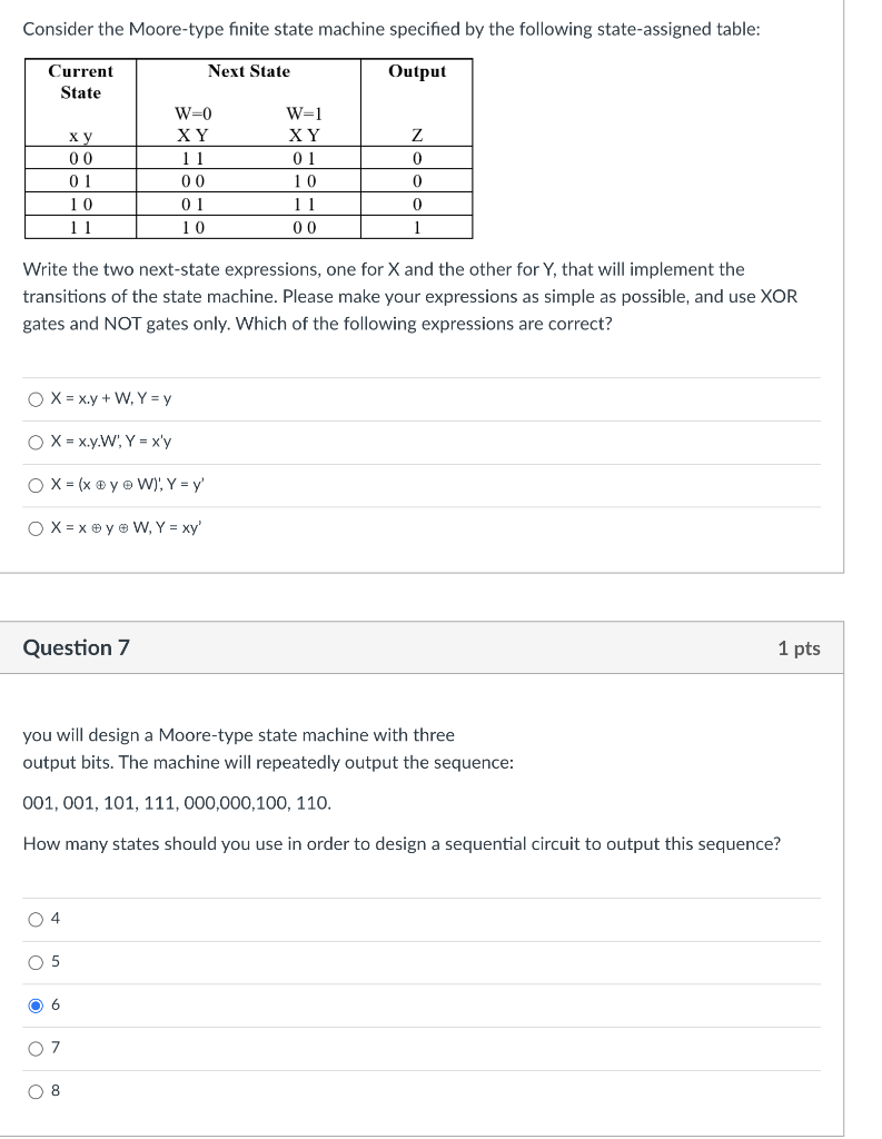 Solved Consider the Moore-type finite state machine | Chegg.com