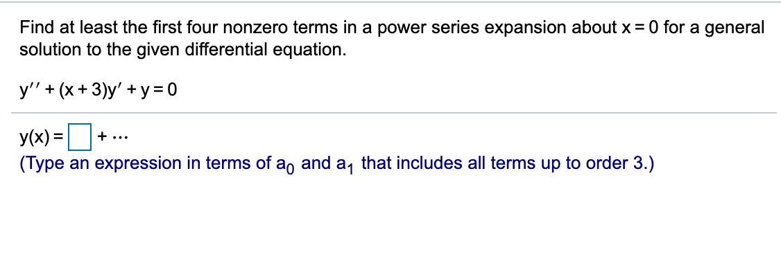 Solved Find at least the first four nonzero terms in a power | Chegg.com