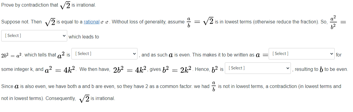 Solved Prove by contradiction that V2 is irrational. Suppose | Chegg.com