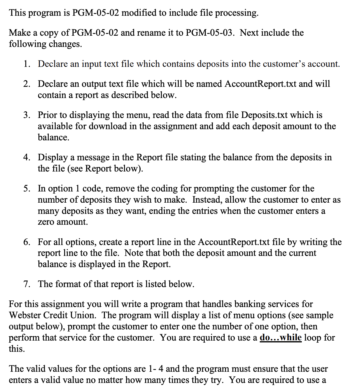 Solved This program is PGM-05-02 modified to include file | Chegg.com
