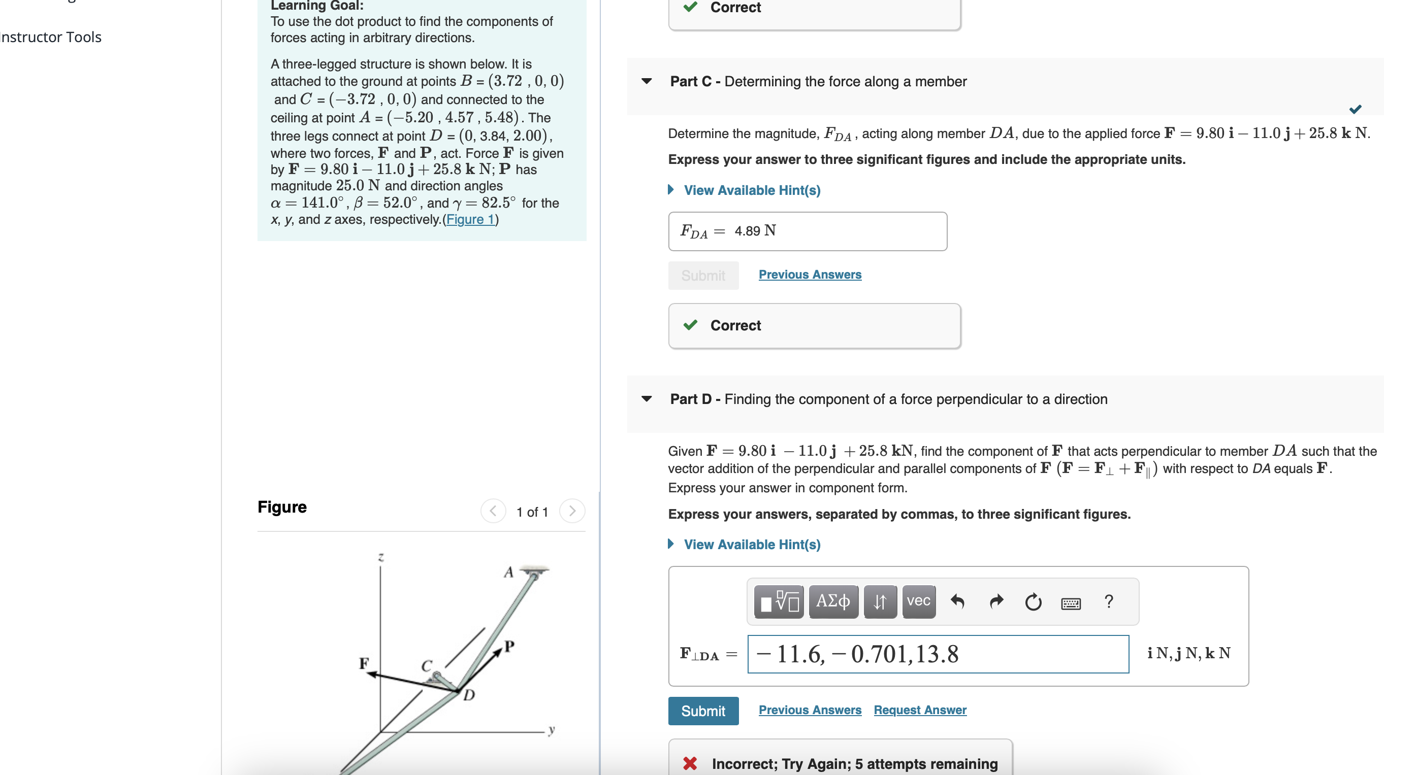 To use the dot product to find the components | Chegg.com