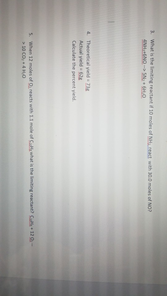 Solved 3. What is the limiting reactant if 10 moles of NH3 | Chegg.com
