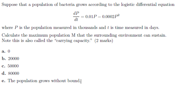 Solved Suppose that a population of bacteria grows according | Chegg.com