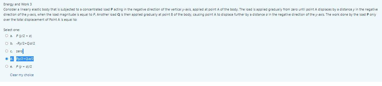 Solved Energy and Work 3 Consider a linearly elastic body | Chegg.com