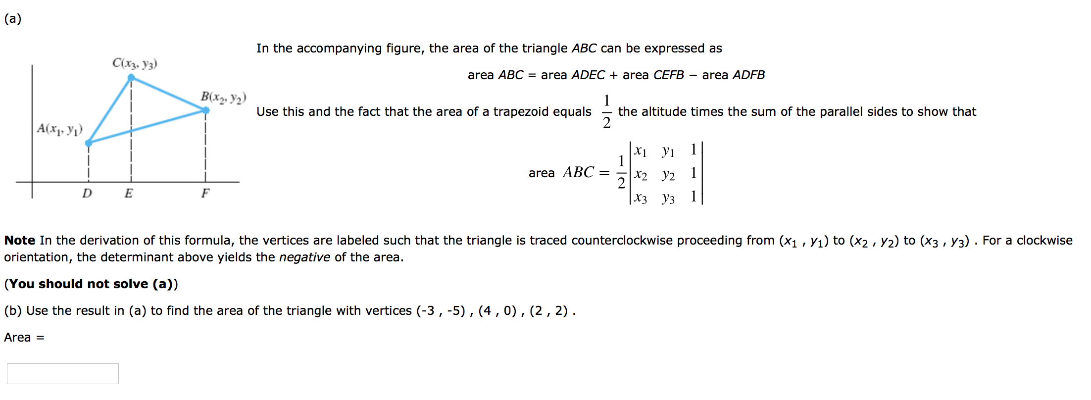 Solved (a) In the accompanying figure, the area of the | Chegg.com