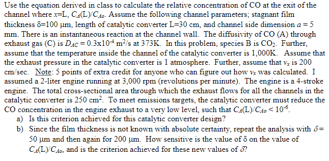 Solved CA0′CA=exp(−aδvx4DDAB⋅x)Use the equation derived in | Chegg.com