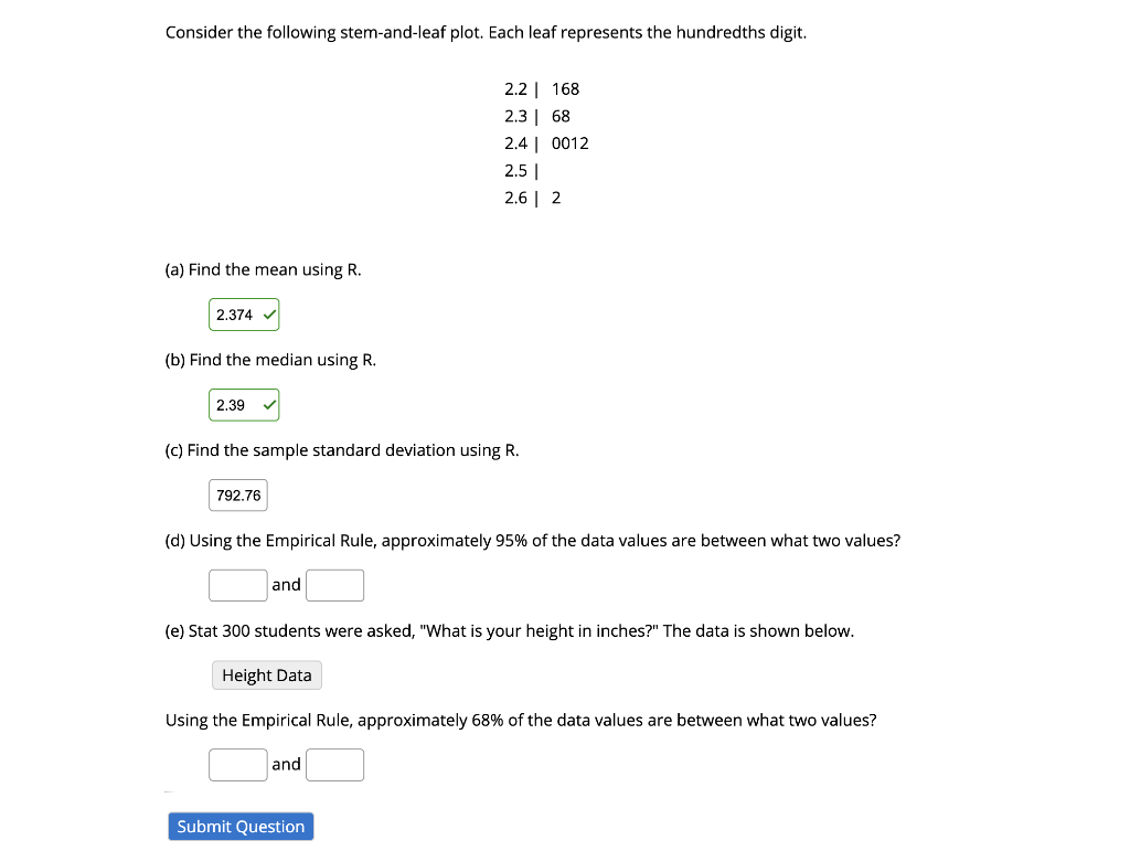 Solved Consider the following stem-and-leaf plot. Each leaf | Chegg.com
