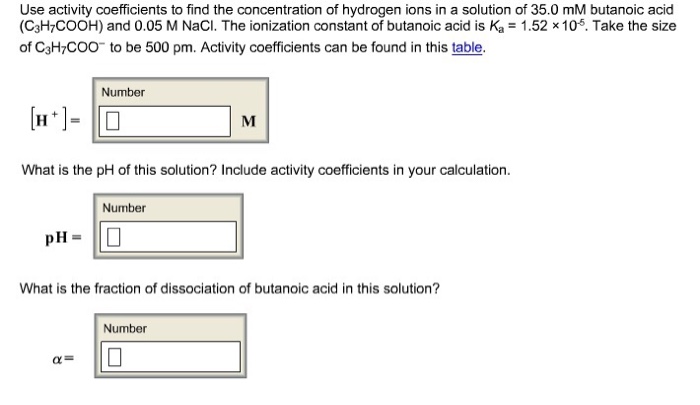 Solved Use activity coefficients to find the concentration | Chegg.com