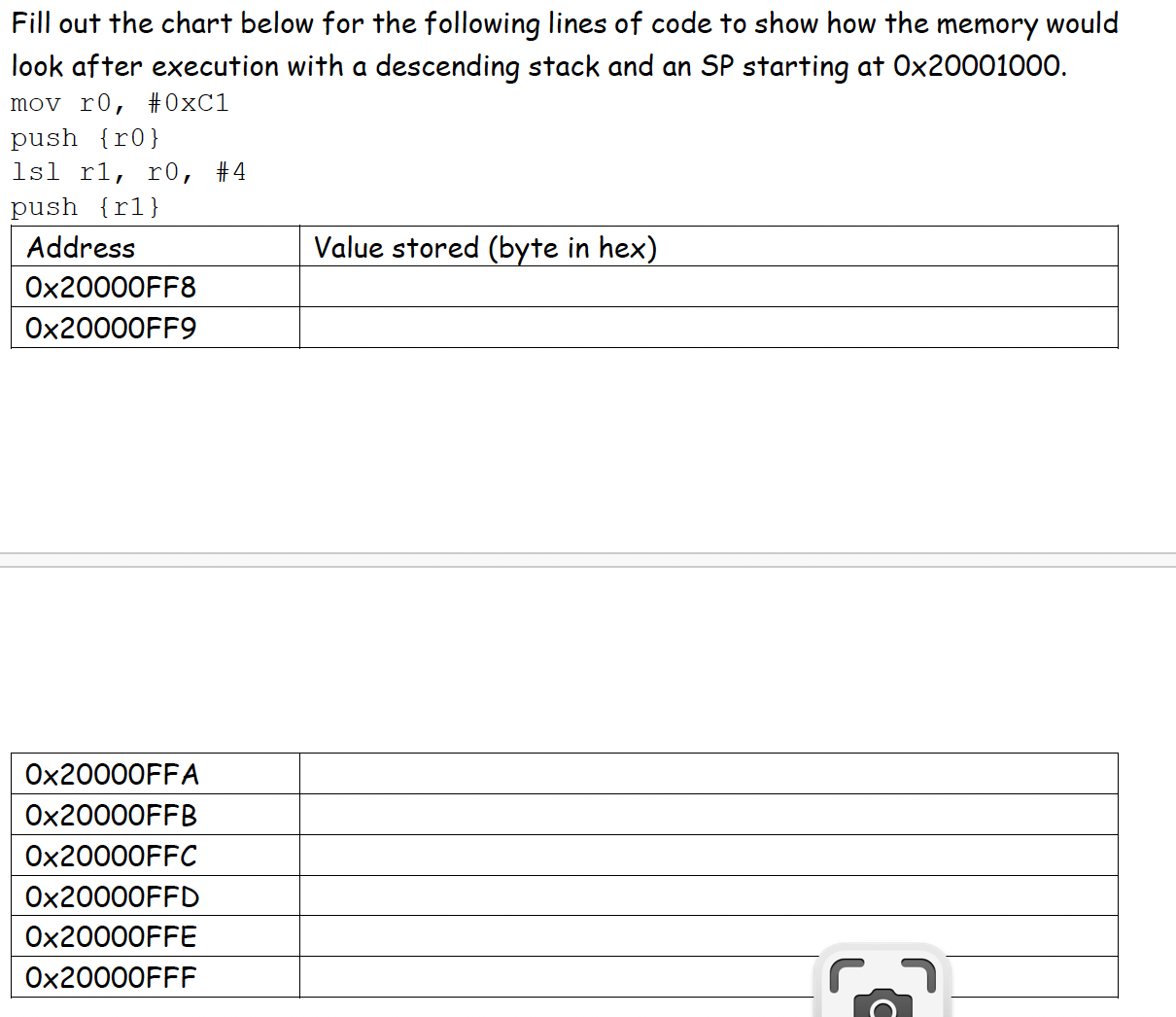 Solved Complete the following based on ARM processing. | Chegg.com
