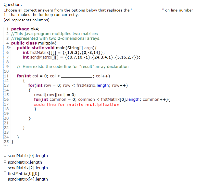 Solved on line number Question: Choose all correct answers | Chegg.com