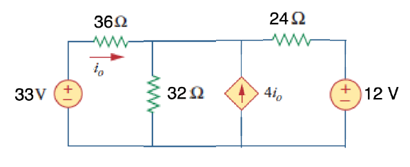 Solved 36Ω 2422 1. ν 33V + 32 Ω Αίο 1+ 12V | Chegg.com