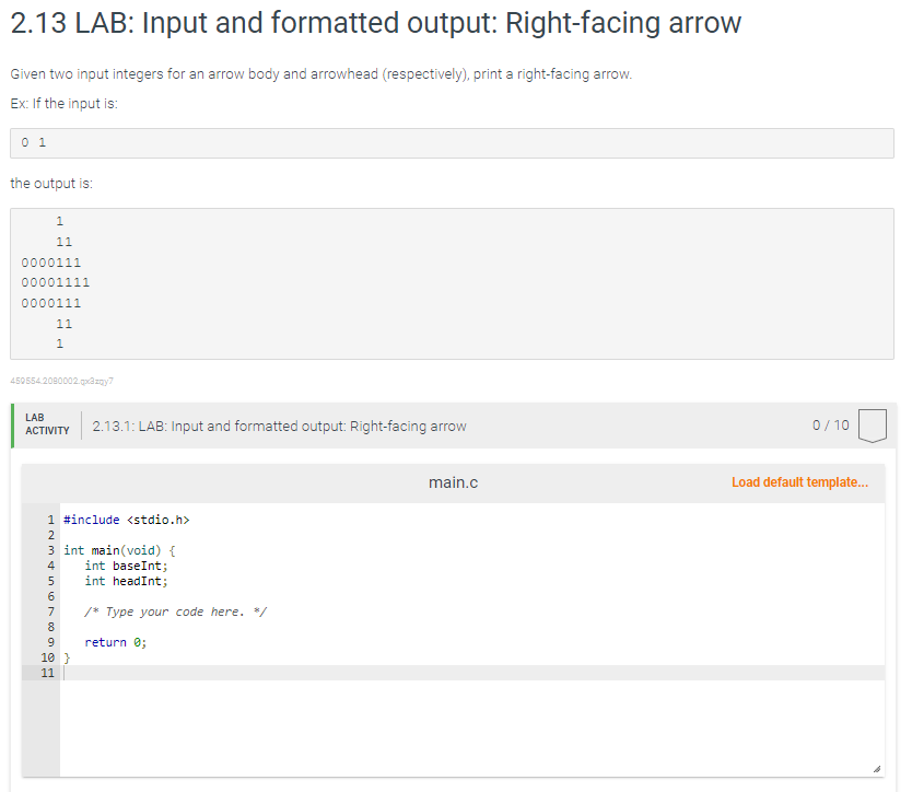 Solved 2 13 Lab Input And Formatted Output Right Facing