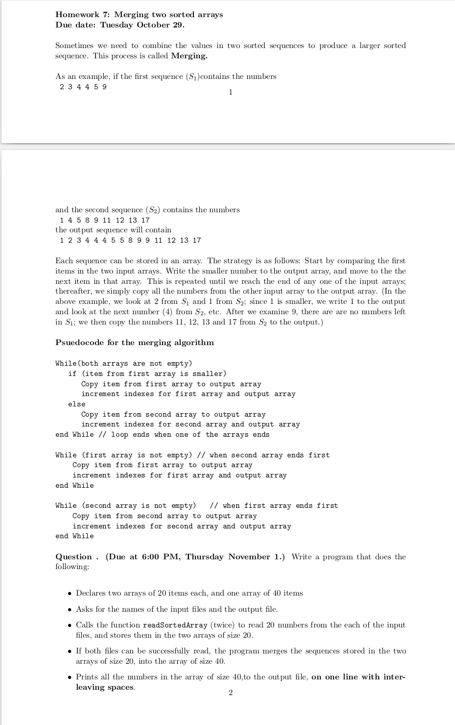 Solved Using the following numbers in the file files to be | Chegg.com