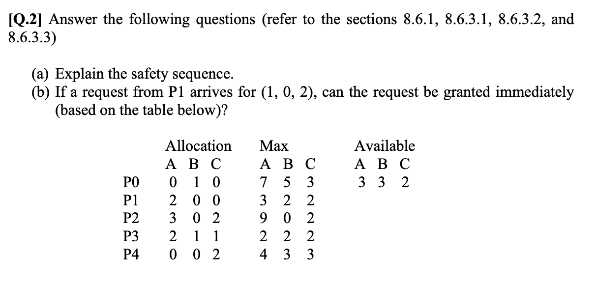 Solved [Q.2] Answer the following questions (refer to the | Chegg.com