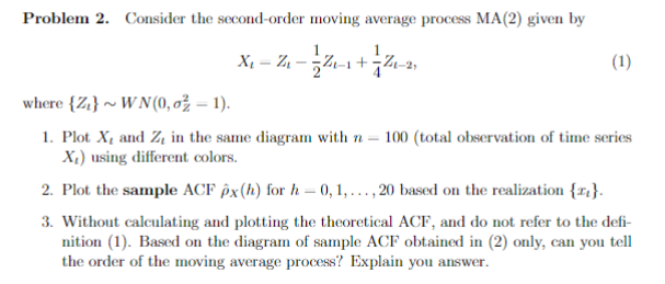 Solved Problem 2. ﻿Consider the second-order moving average | Chegg.com