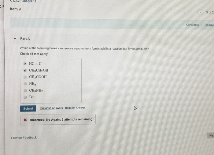 Solved CA2:Chapter 2 Item 9 く) 9of2 Constants i Periodic | Chegg.com