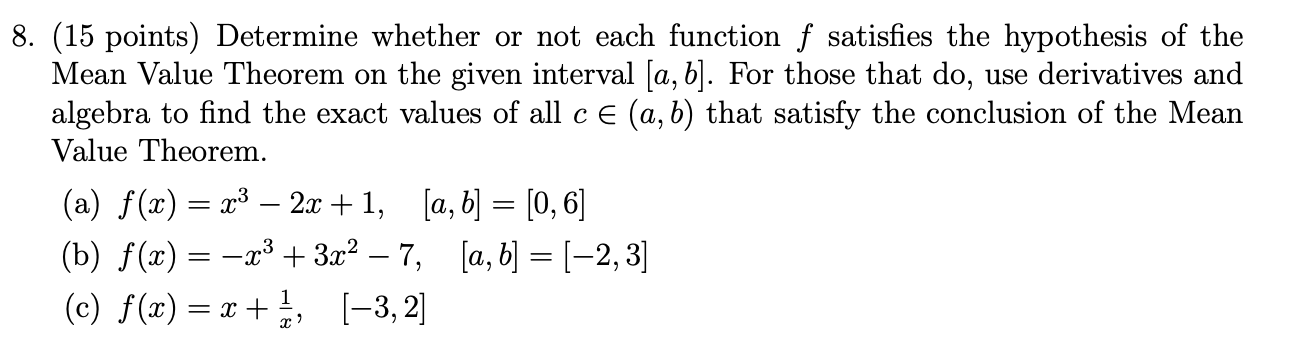 Solved (15 points) Determine whether or not each function f | Chegg.com