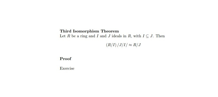 Solved Third Isomorphism Theorem Let R be a ring and I and J | Chegg.com