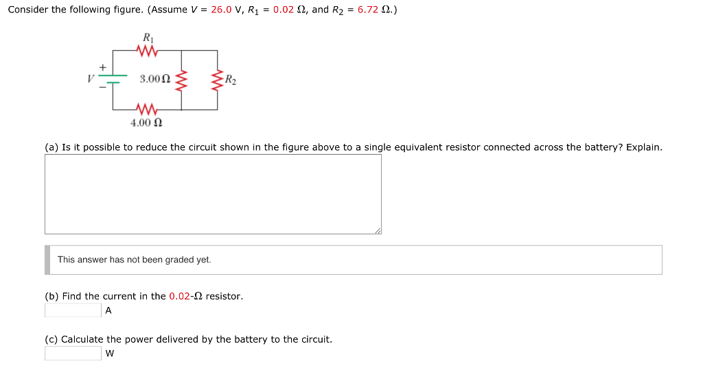 Solved Consider the following figure. (Assume V = 26.0 V, R1 | Chegg.com