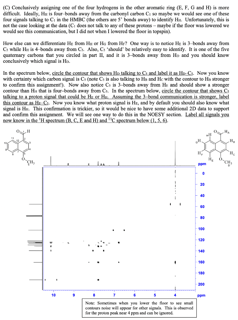 III. 2D HMBC NMR Data (20 pts). With the initial 'H | Chegg.com