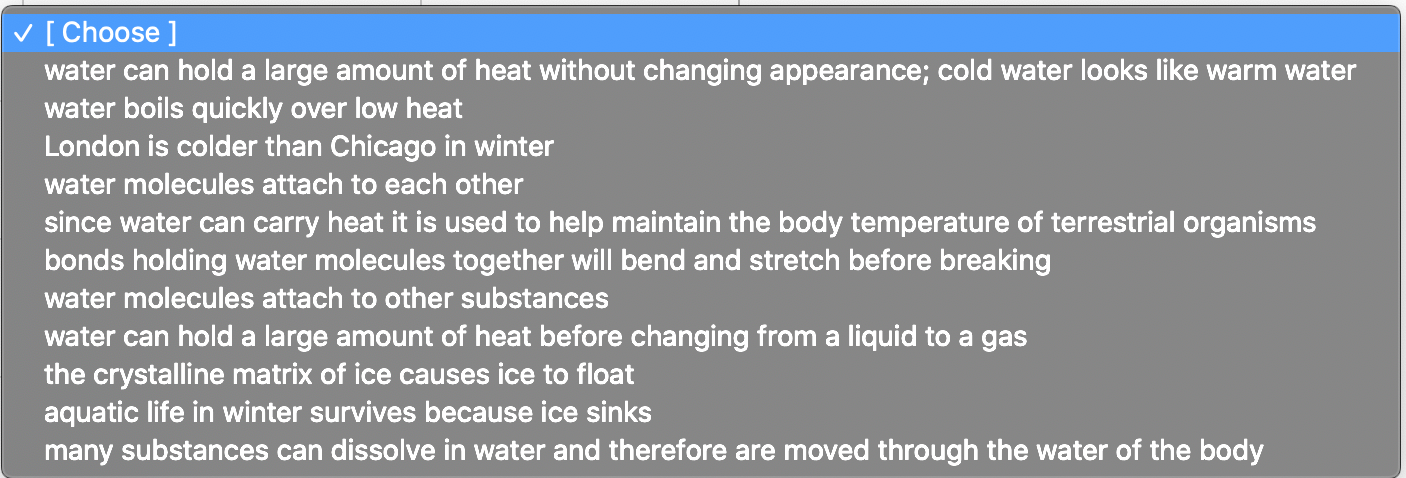 Solved Match the property of water to its description. | Chegg.com