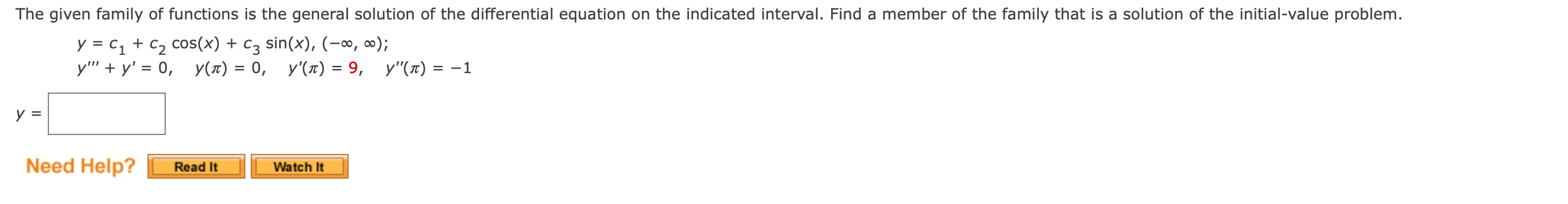 Solved The given family of functions is the general solution | Chegg.com