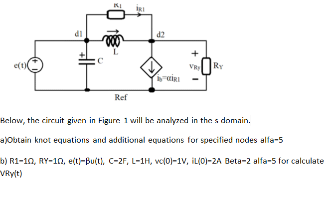 Solved IRI di d2 L + +11 с e(t) VRY Ry 16-airi Ref Below, | Chegg.com