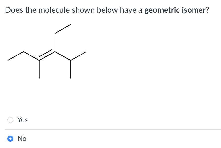 Solved Does the molecule shown below have a geometric | Chegg.com