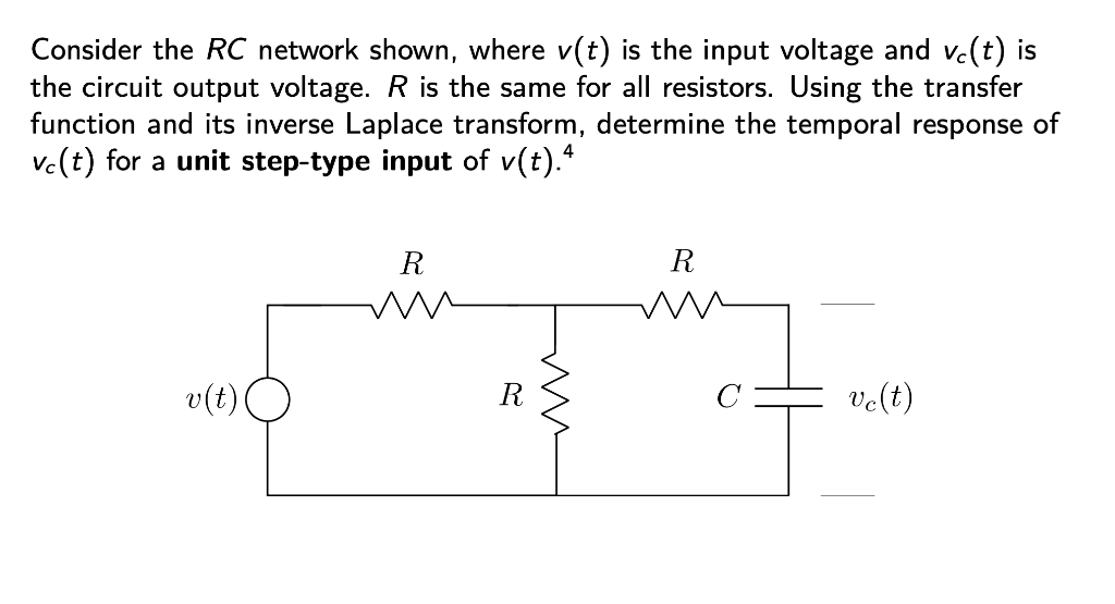 Solved Consider the RC network shown, where v(t) is the | Chegg.com