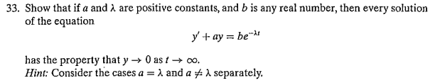 Solved Show that if a and λ ﻿are positive constants, and b | Chegg.com