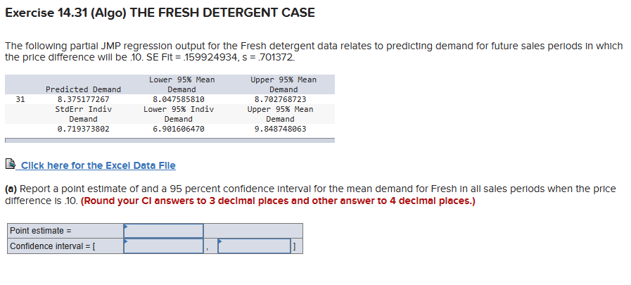 Solved Exercise 14.31 (Algo) THE FRESH DETERGENT CASE The | Chegg.com