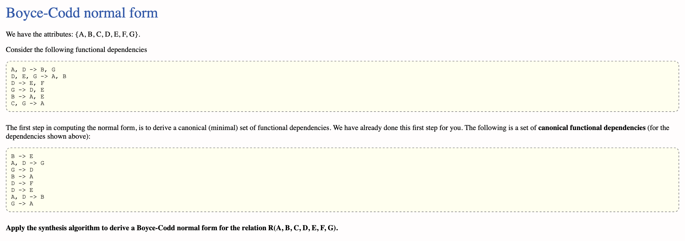 Solved Boyce-Codd normal form We have the attributes: {A, B, | Chegg.com