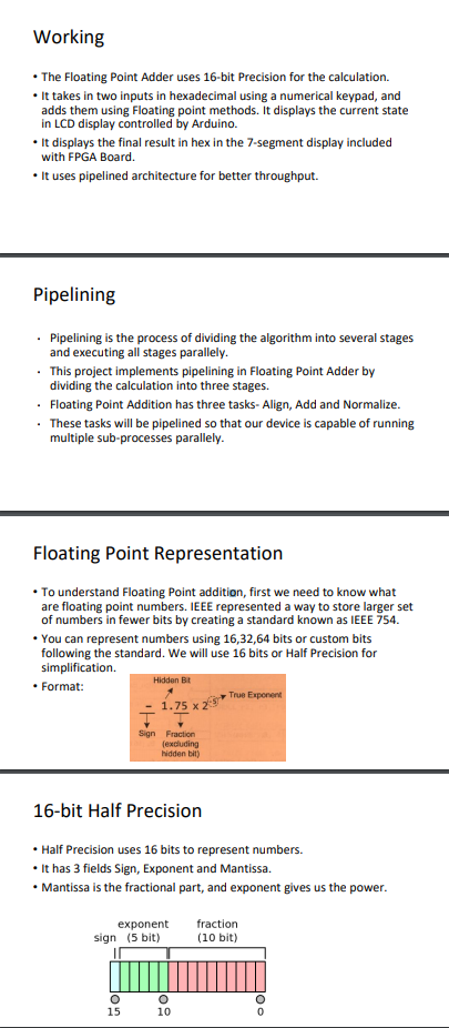 Working • The Floating Point Adder uses 16-bit | Chegg.com