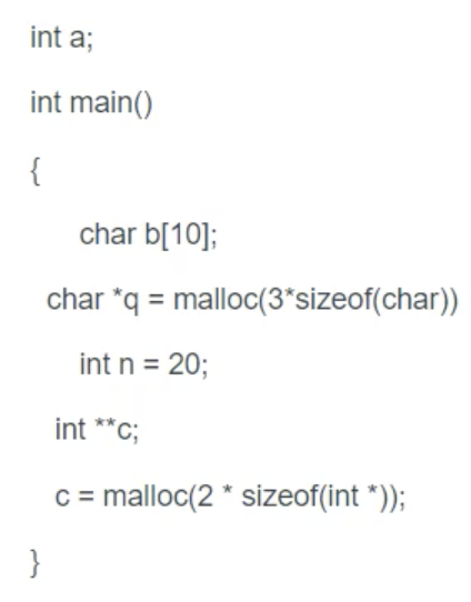 Solved Which variables will be allocated stack memory to | Chegg.com