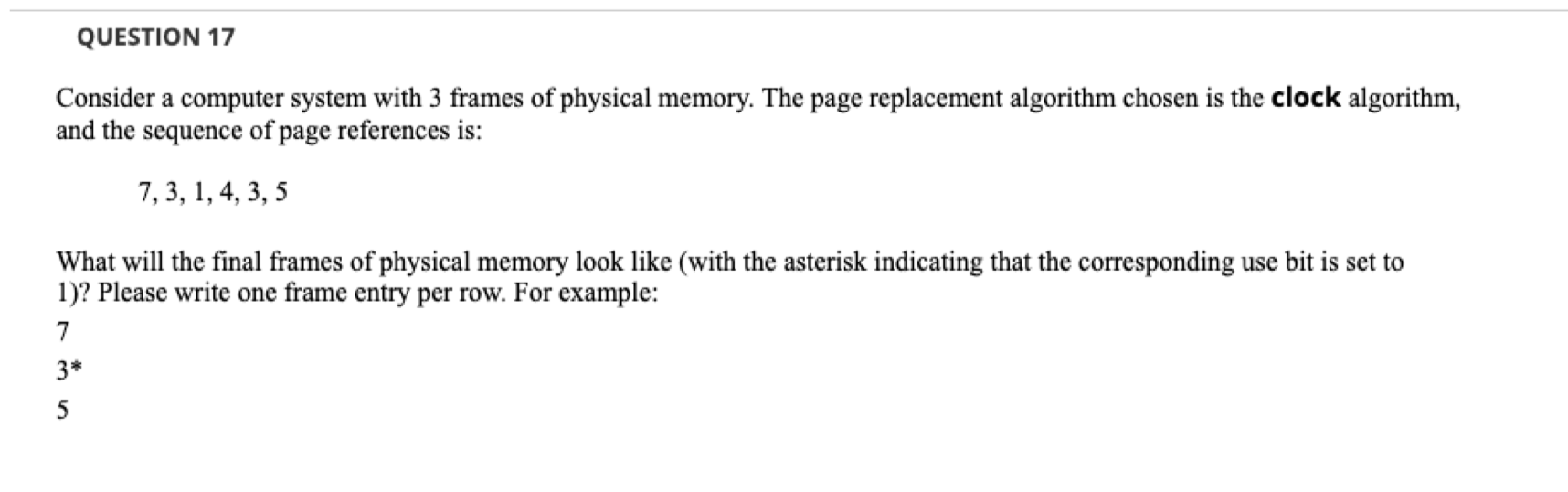 Solved QUESTION 17 Consider a computer system with 3 frames | Chegg.com