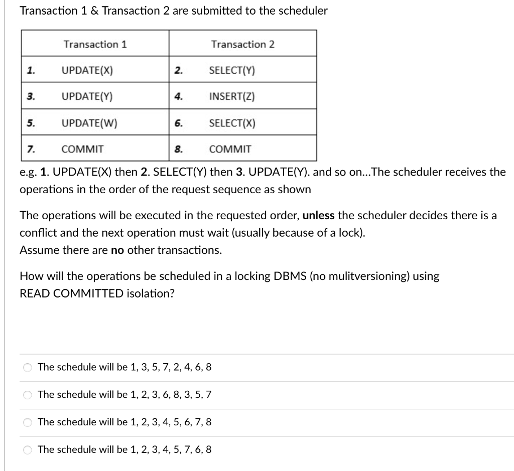Solved Transaction 1 & Transaction 2 are submitted to the | Chegg.com