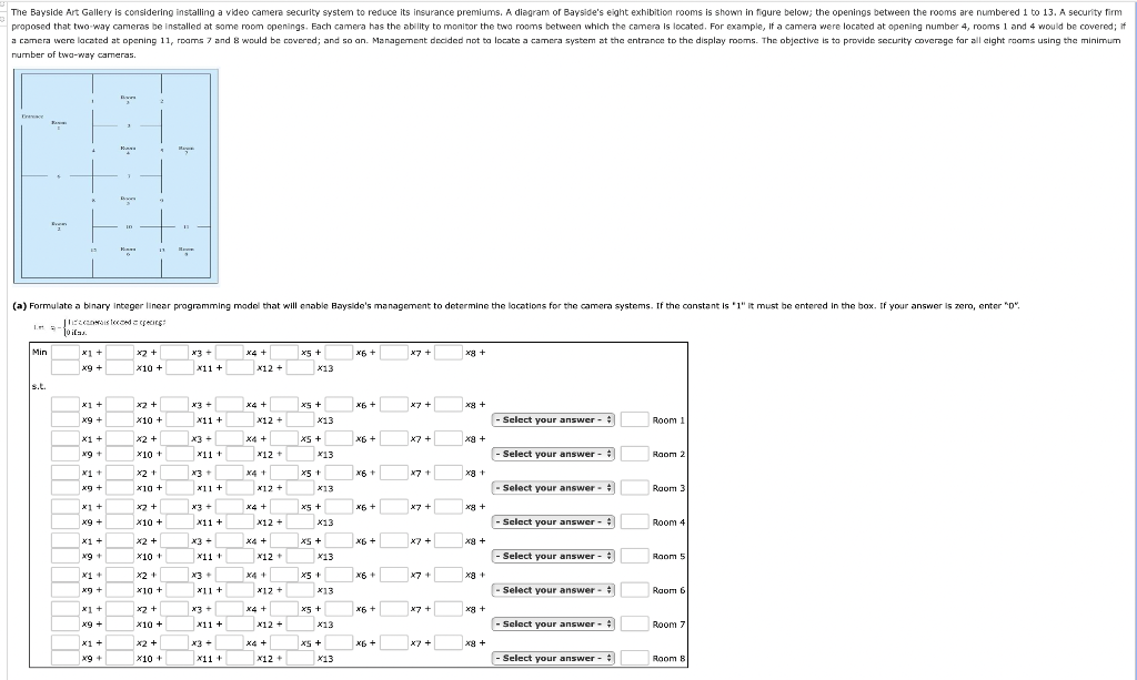 Solved number of two-way cameras. (b) Solve the model | Chegg.com
