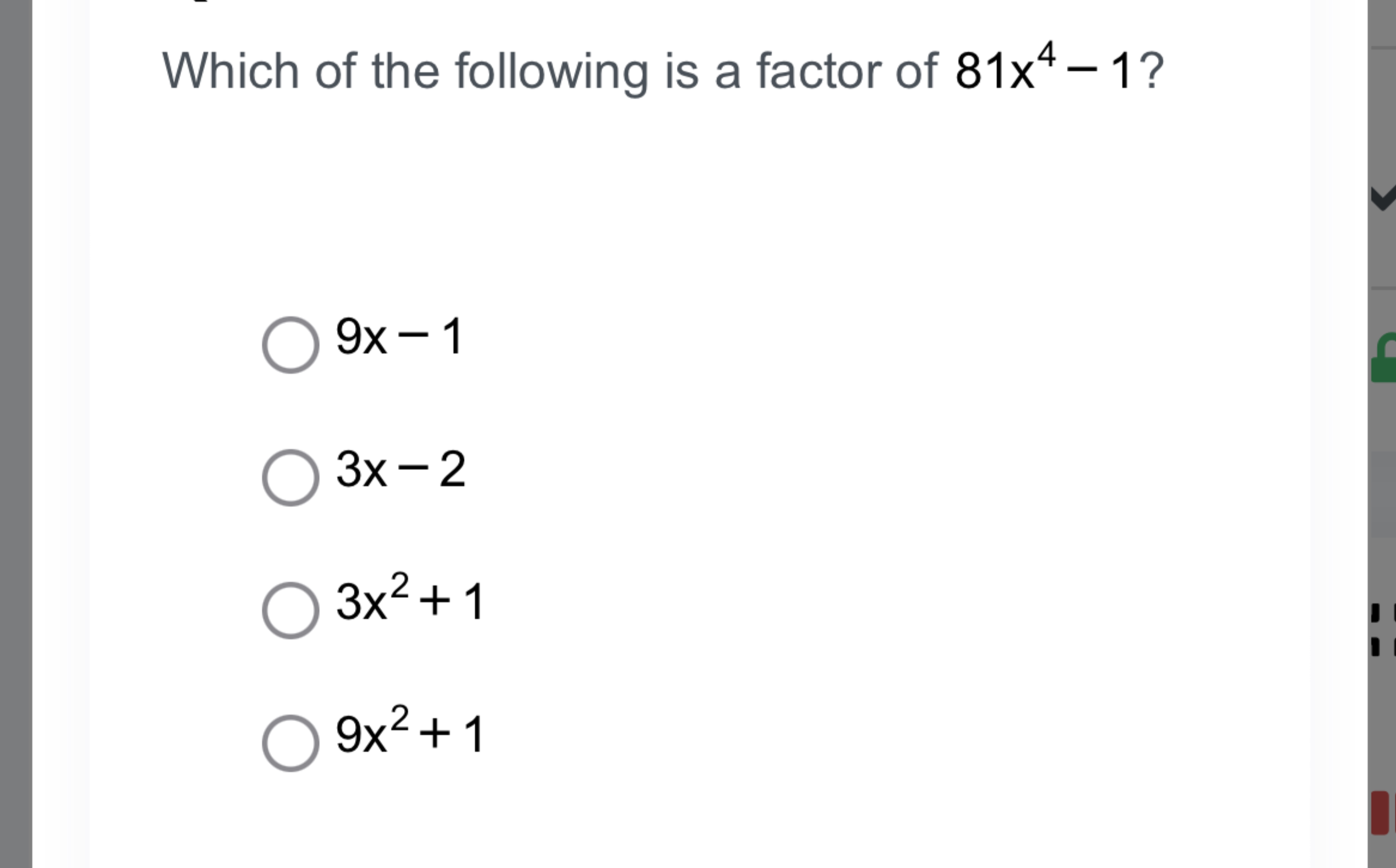 Solved Which of the following is a factor of | Chegg.com