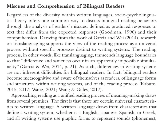 Miscues and Comprehension of Bilingual Readers | Chegg.com