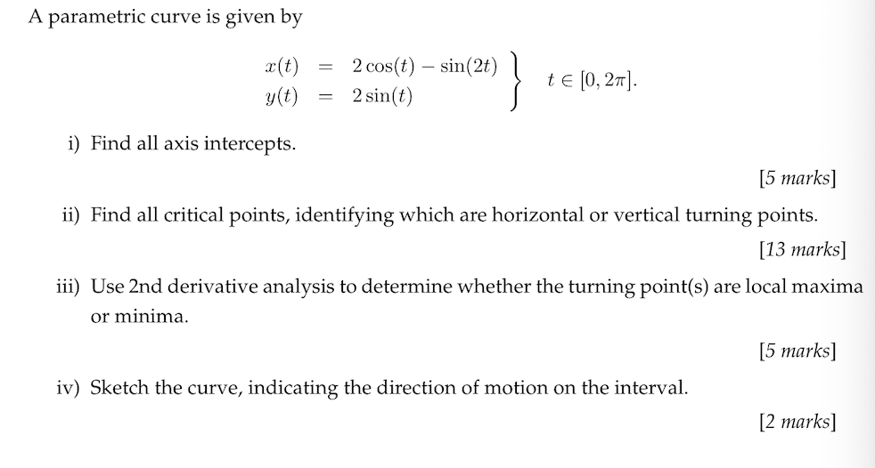 Solved A parametric curve is given by | Chegg.com